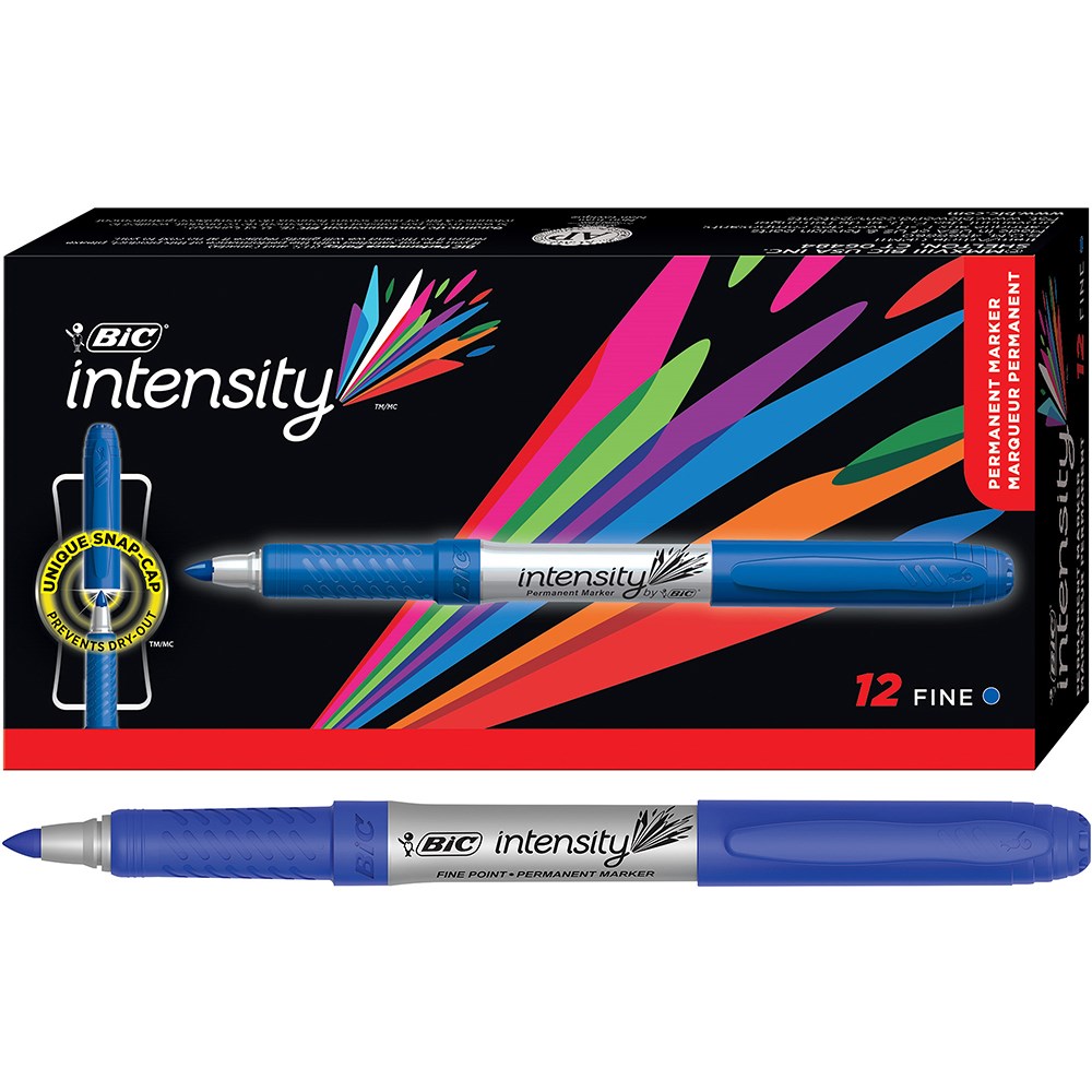 Markers & Highlighters - Bic Intensity Permanent Marker Fine Blue Box ...
