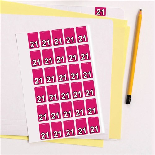 Labelling - Avery Top Tab 21 Year Code Label 20x30mm Magenta Pack of ...