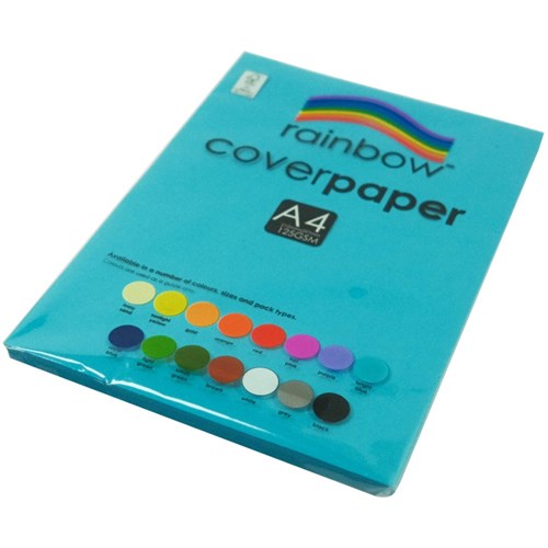 Art & Craft - Rainbow Cover Paper A4 125gsm Bright Blue 100 Sheets ...